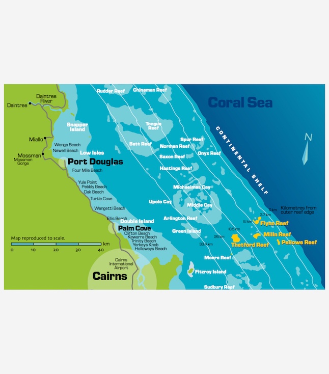 Cairns Dive Sites Map | Joe's Scuba Shack